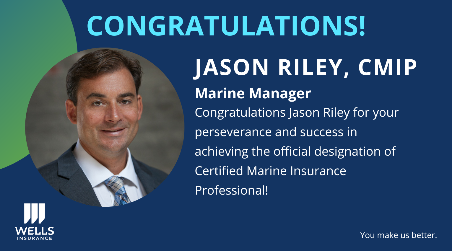 Jason Riley Receives CMIP Designation!